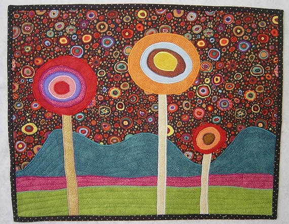 Hundertwasser Lollipop Trees Original Wall by durandgallery Hundertwasser Lollipop Trees Original Wall by durandgallery
