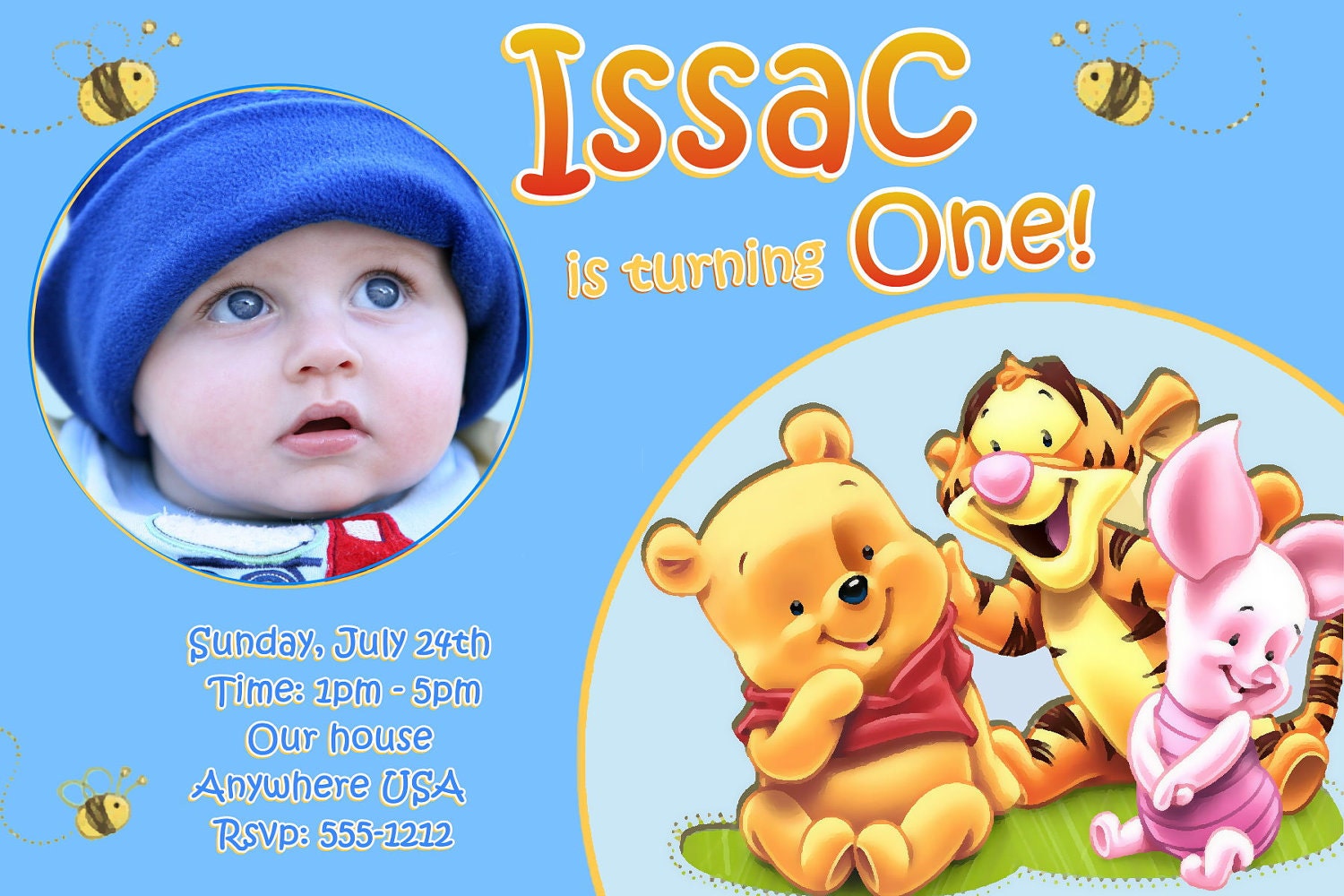 Winnie The Pooh 1st Birthday Invitations By Createphotocards4u Winnie The Pooh 1st Birthday Invitations By Createphotocards4u