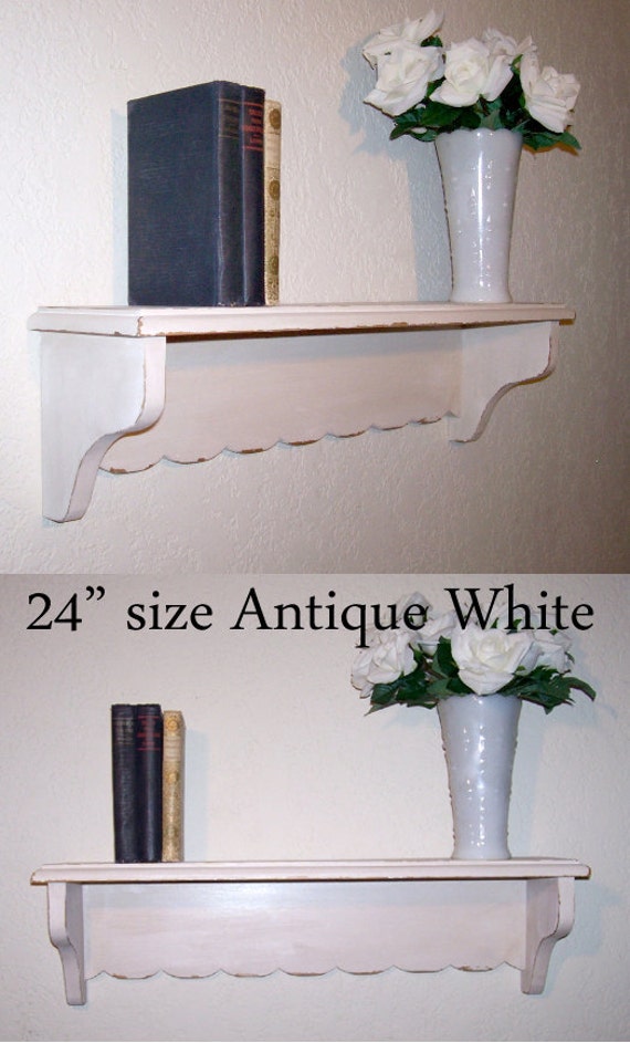 Wall Shelf Cottage Style Shabby Chic 24inch by Starkfurnishings Wall Shelf Cottage Style Shabby Chic 24inch by Starkfurnishings