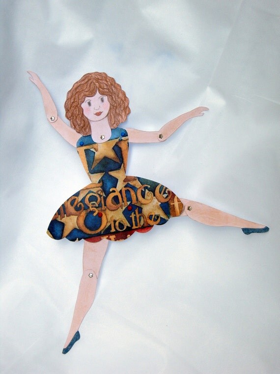 Ballerina Paper Doll original Paper Art Doll SALE by JuliaPeculiar