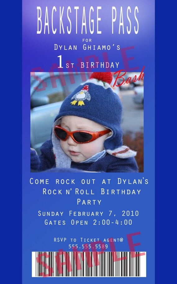 Items Similar To Concert Ticketbackstage Pass Party Invitation Party Favor Print At Home On Etsy