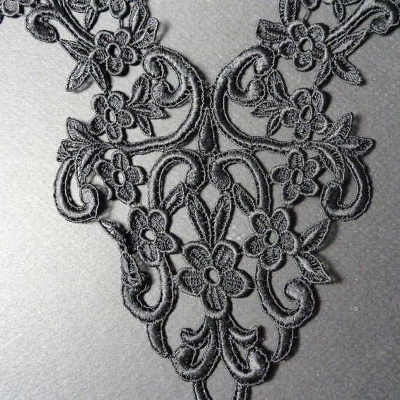 BLACK Lace Applique Vintage Venise Yoke by VintageDeeva on Etsy BLACK Lace Applique Vintage Venise Yoke by VintageDeeva on Etsy