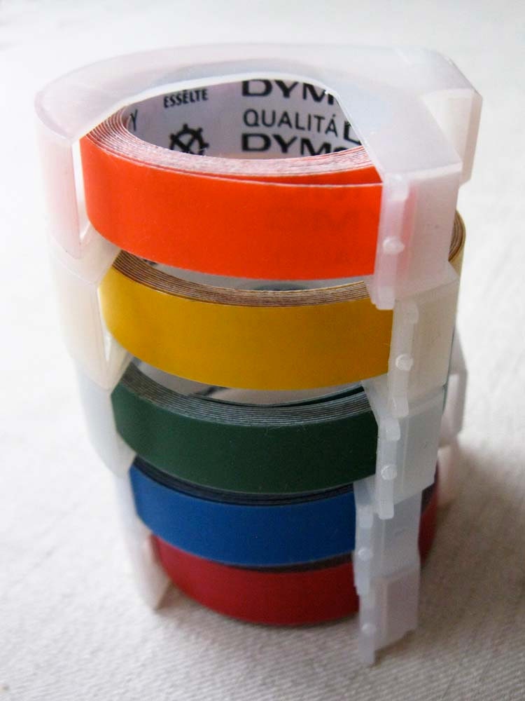 5 Vintage Label Maker Plastic Label Tape Partial By ClockWinder