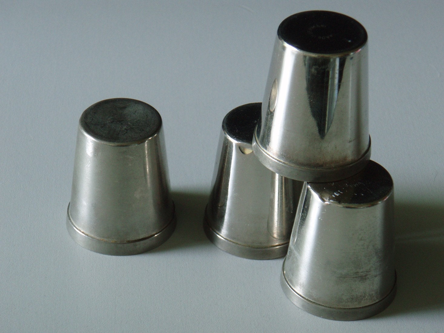 Vintage Metal Shot Glasses Marked Germany By Hendricksanddaughter