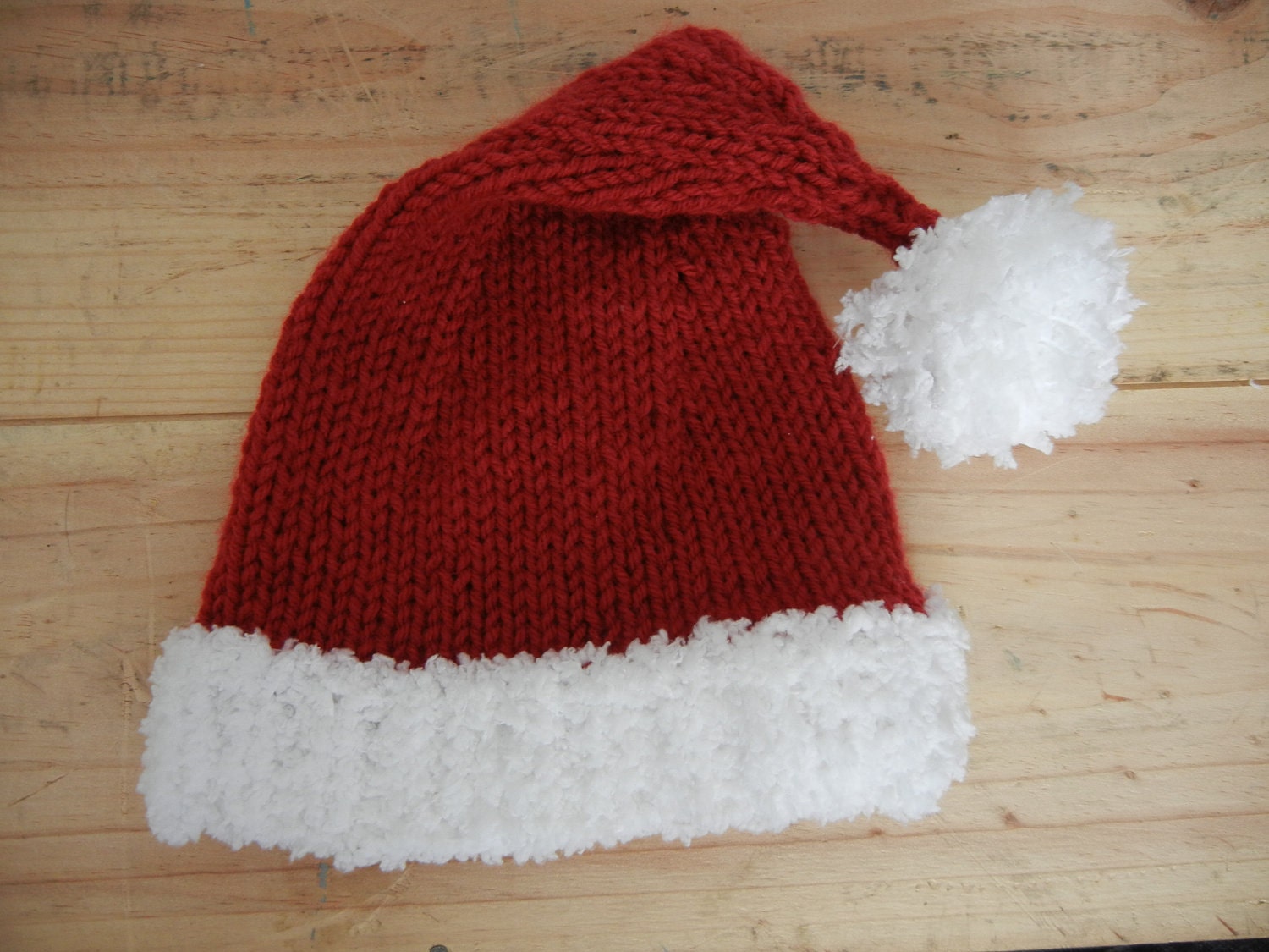 Santa Hat Knitting Pattern Baby Child Adult By PatternsForDelia