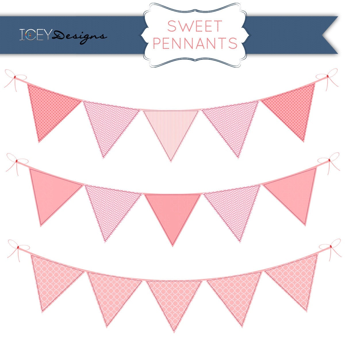 Pink Flag Banner Clip Art