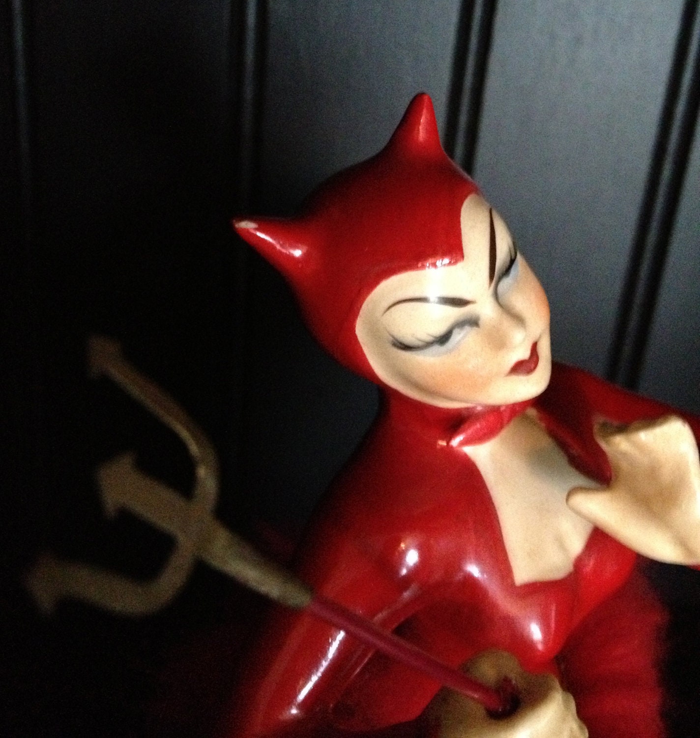 Hard To Find Vintage Halloween Devil Pin Up By Santashauntedboot