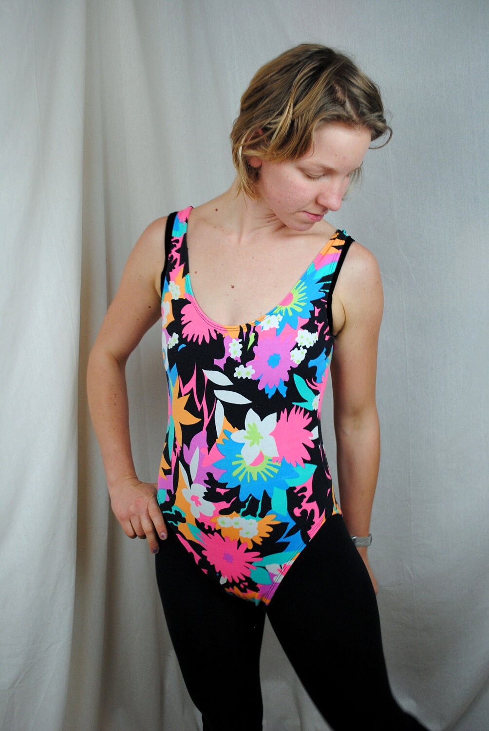 Great 80s Vintage Rainbow Gilda Marx Leotard Onesie By Rogueretro