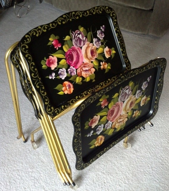 Vintage Metal Tv Trays How To Meet Russian