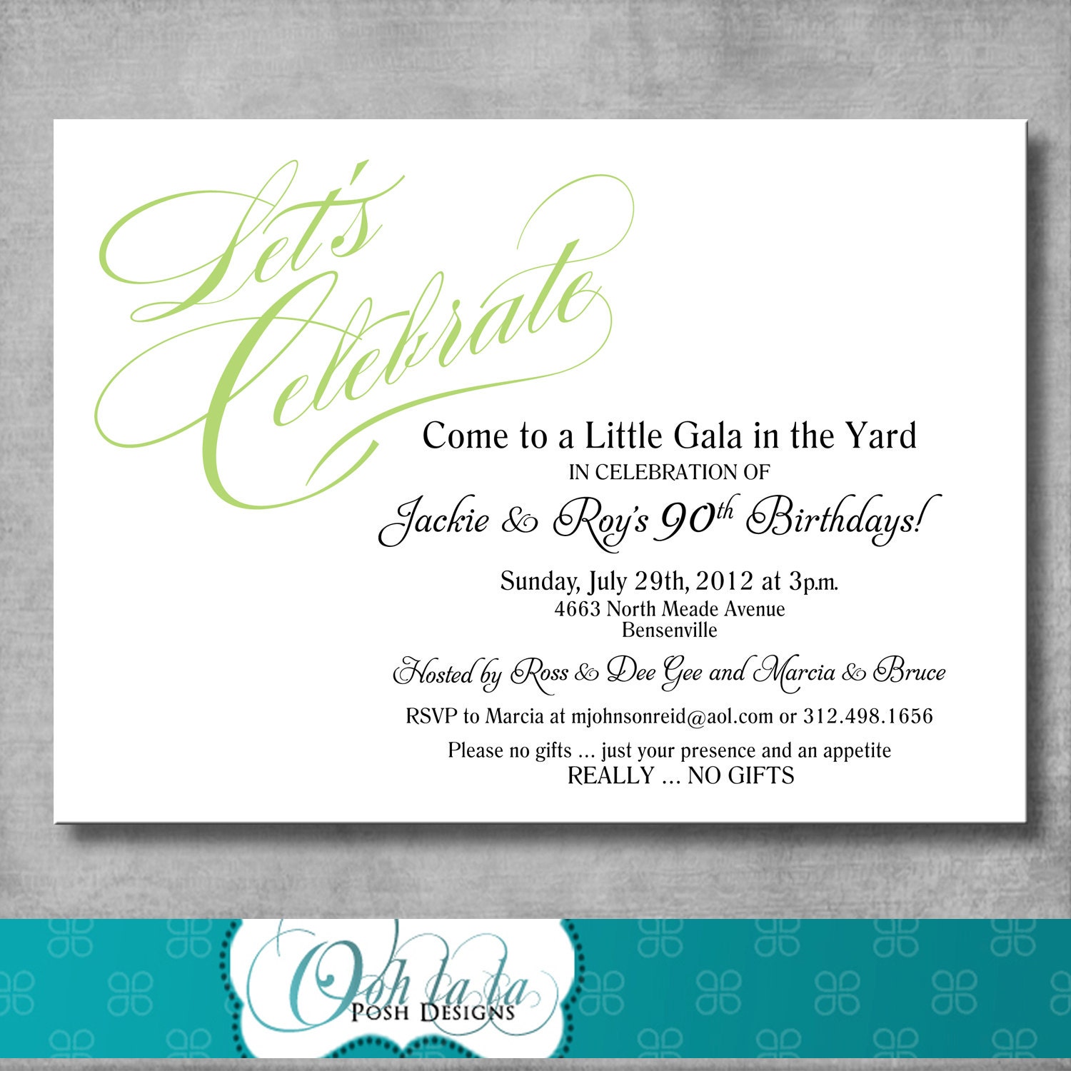 Printable Adult Birthday Party Invitation By OohlalaPoshDesigns
