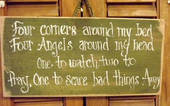 Wooden Signfour Corners Around My Bed Four By Handmadebysandyo
