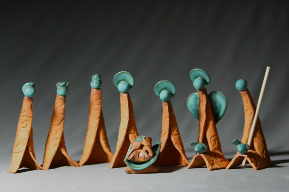 Handcrafted Pottery Nativity Set Contemporary By Potterybydaina