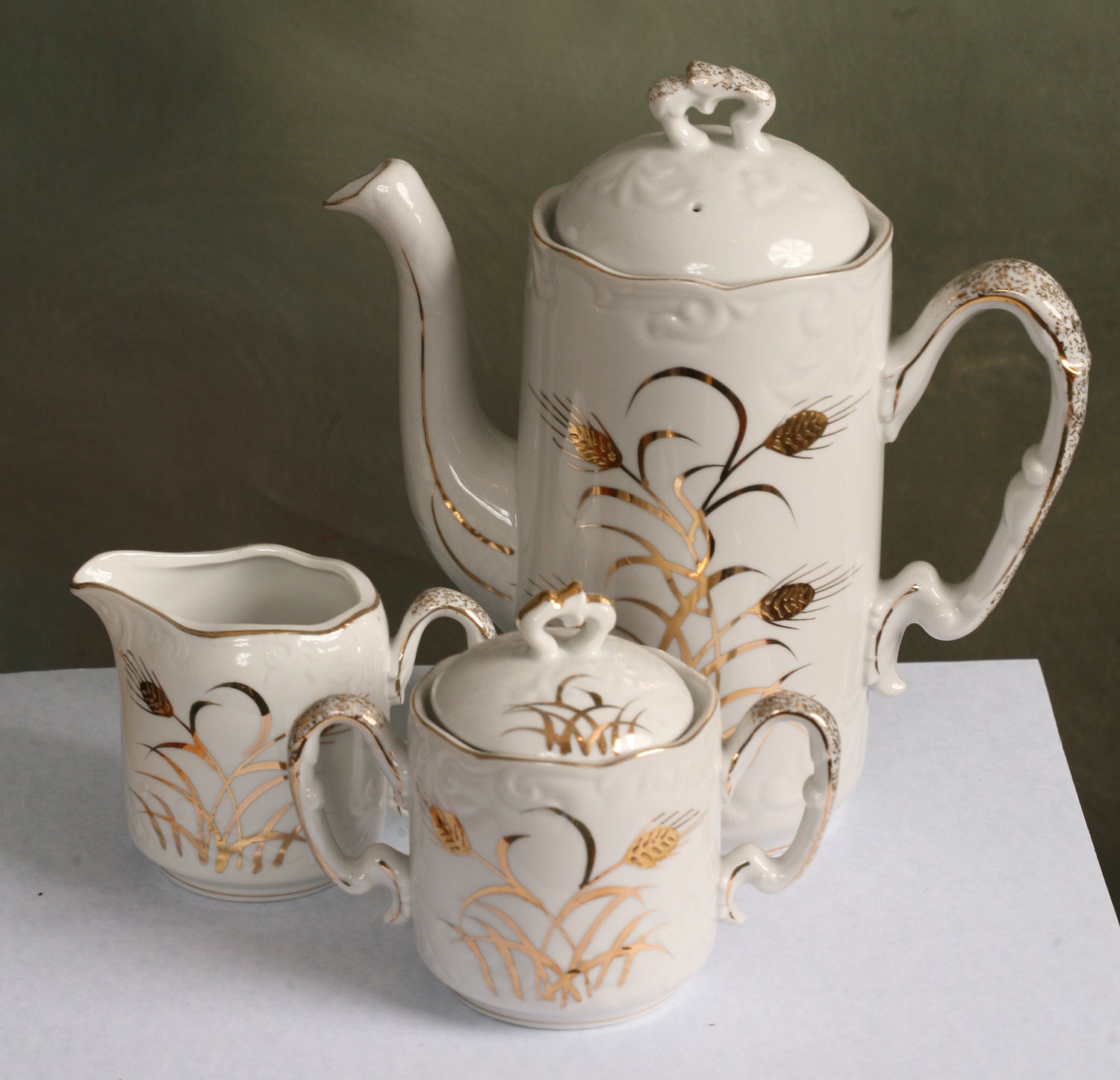 Creme And Gold Lefton China Coffee Tea Set By Revisitvintagebyamy