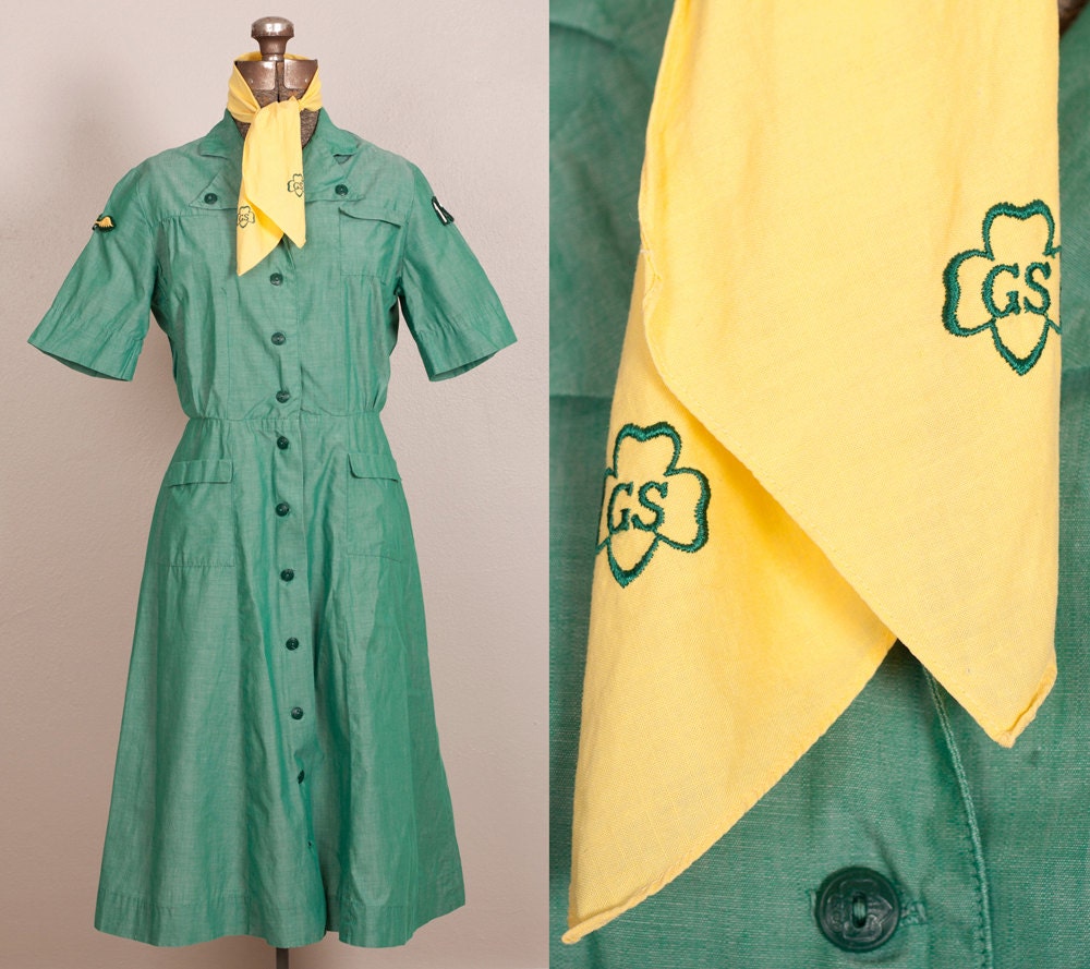 Items Similar To Vintage Girl Scout Uniform Green Intermediate