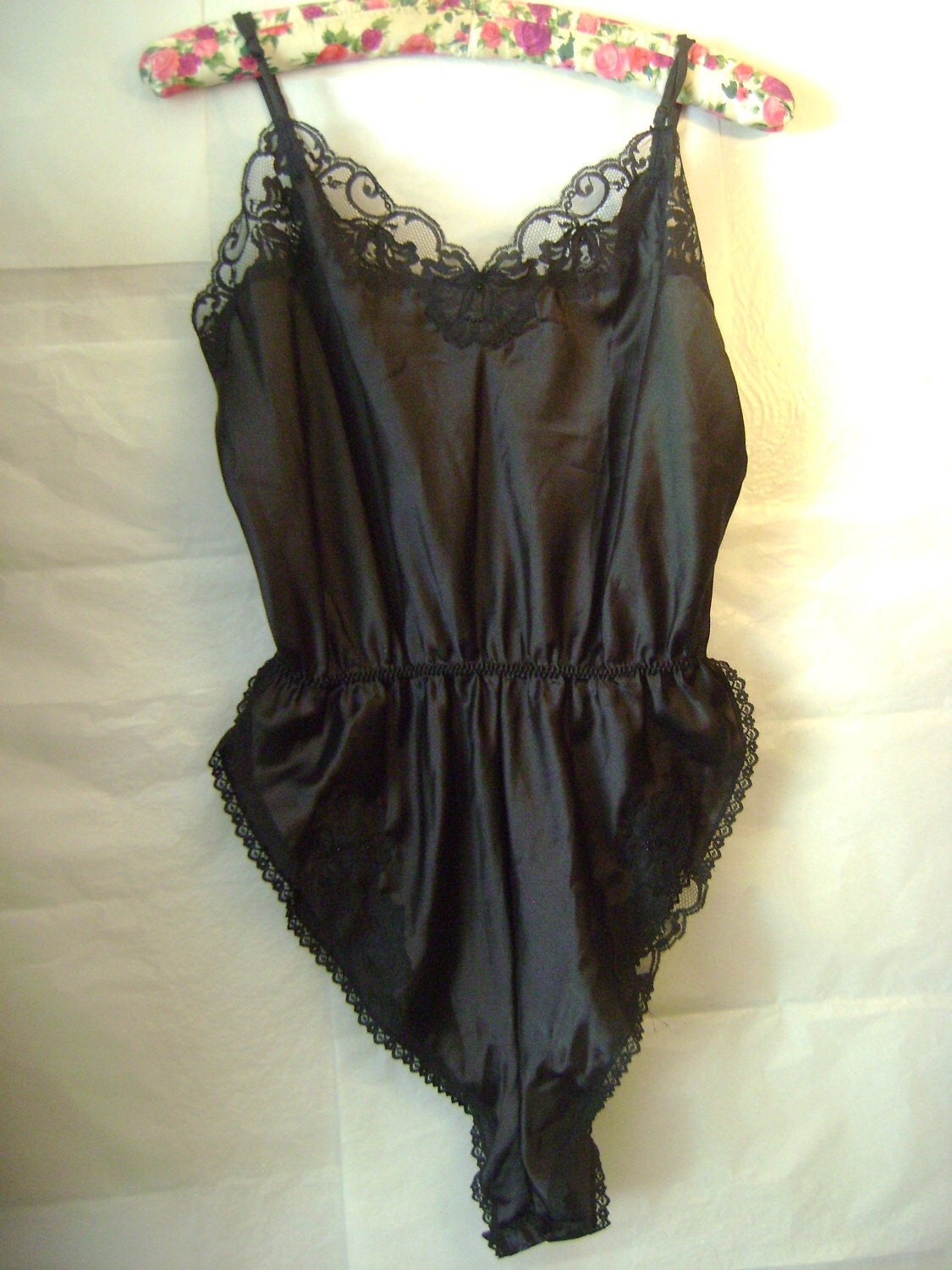 Beaded Satin Bodysuit Romper Playsuit Snap Crotch By Fashionbone