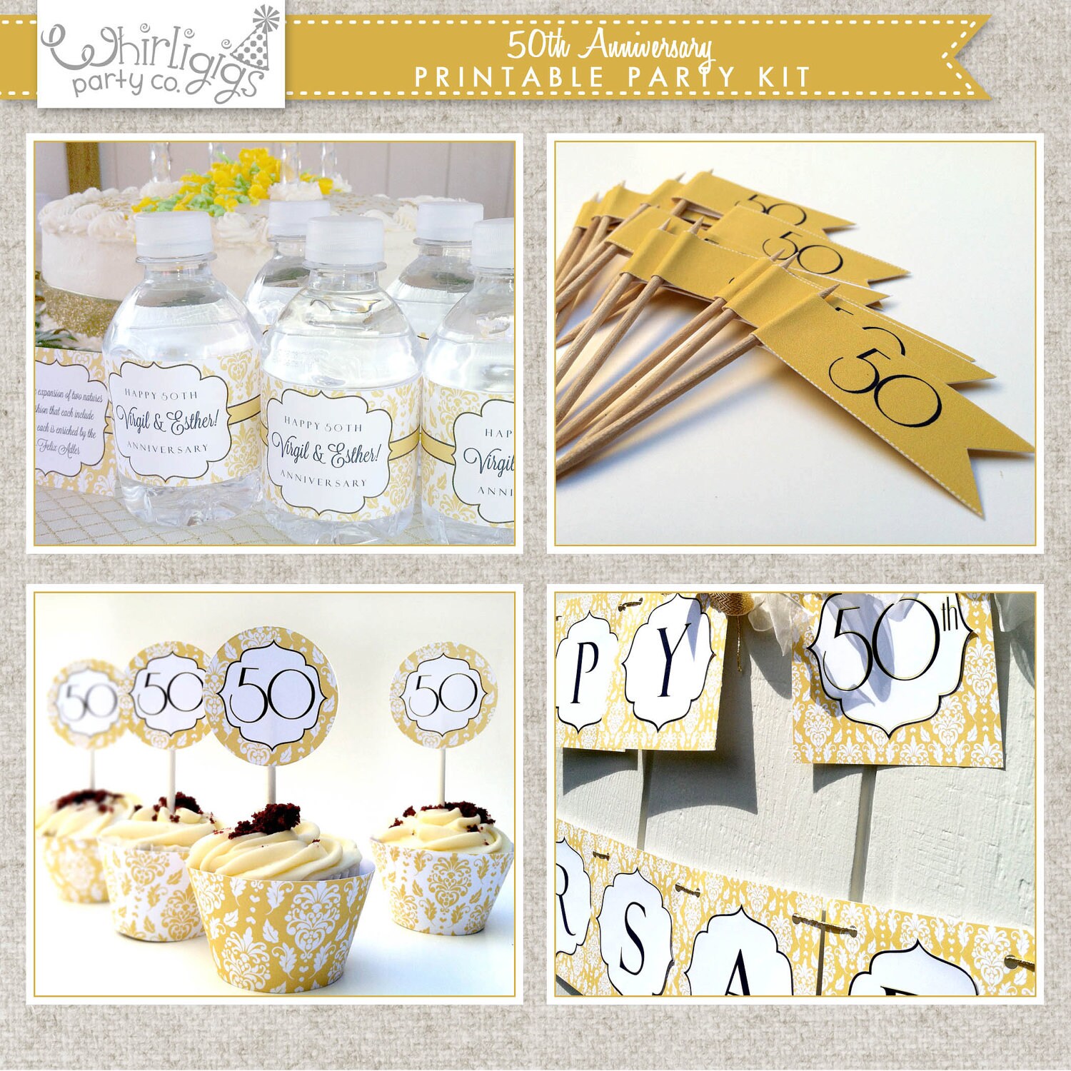 Printable 50th Anniversary Party By Whirligigspartyco On Etsy