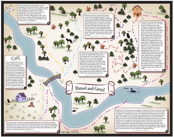 Hansel and Gretel Fairy Tale Map by MapAndDesign on Etsy