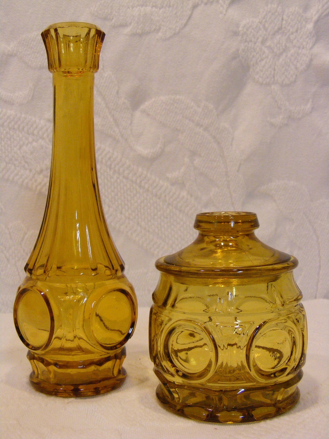 Amber Wheaton Glass Vase And Lidded Jar By Dunewooddesigns
