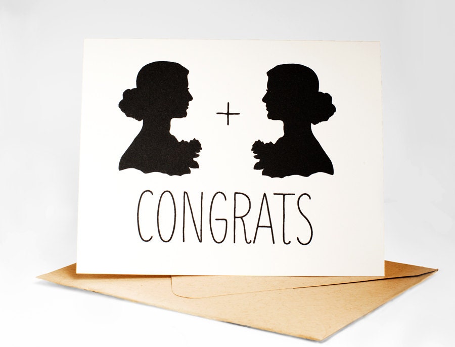 Same Sex Wedding Card Gay Marriage Hand Made By Arthursplaidpants