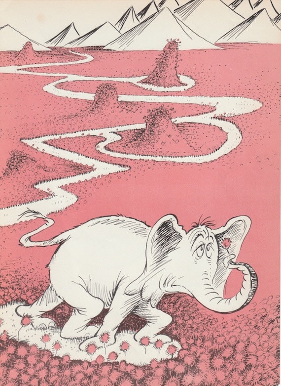 1950s Dr Seuss Vintage print Horton 2-sided by AnemoneReadsPaperie