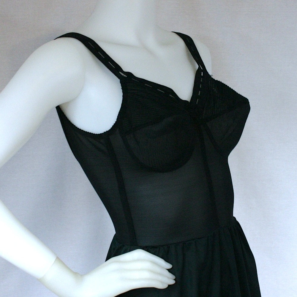 Items Similar To 50s Black All In One Bullet Bra Slip 34 Vintage