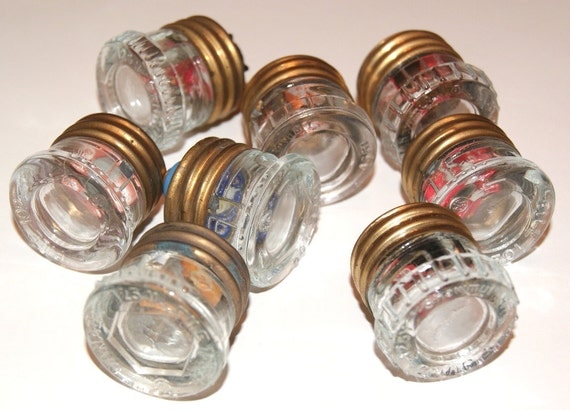 Lot Of 12 Vintage Glass Fuses Screw In Colorful By Scrapitsideways