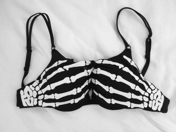 Skeleton Hand Bra Flat By Bettybonesco On Etsy
