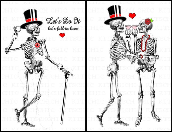Skeletons In Love Digital Pictures For Making By Chickitsch
