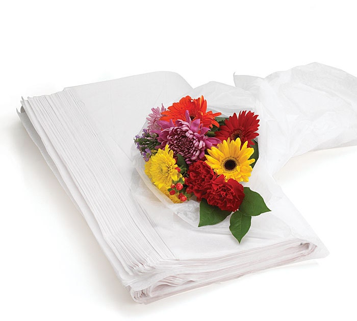 25 Large Sheets White Waxed Floral Tissue Paper For By PABoutique