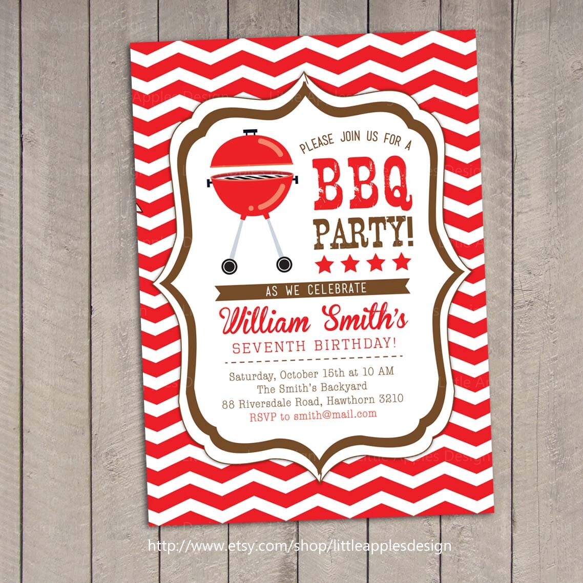 BBQ Invitation Bbq Birthday Invitation Backyard By DreamyDuck