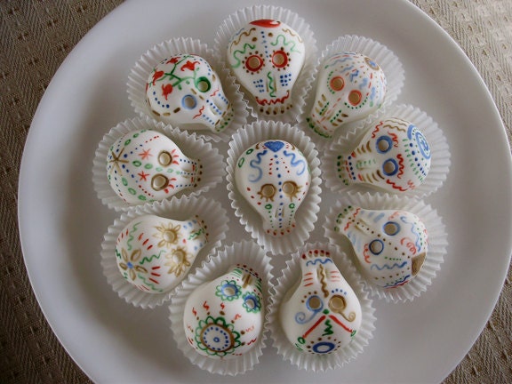 Items Similar To Sugar Skulls Edible Vanilla Flavor Multi Color 