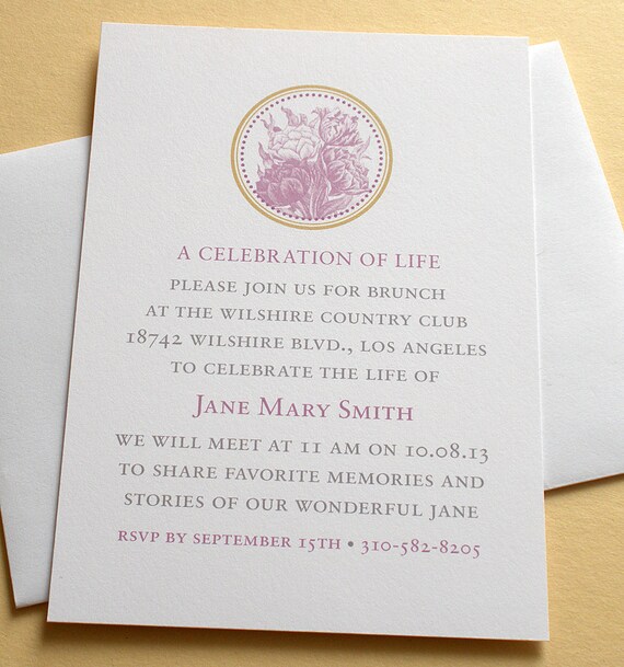 Celebration Of Life Invitation With A Circle Of By Zdesigns0107