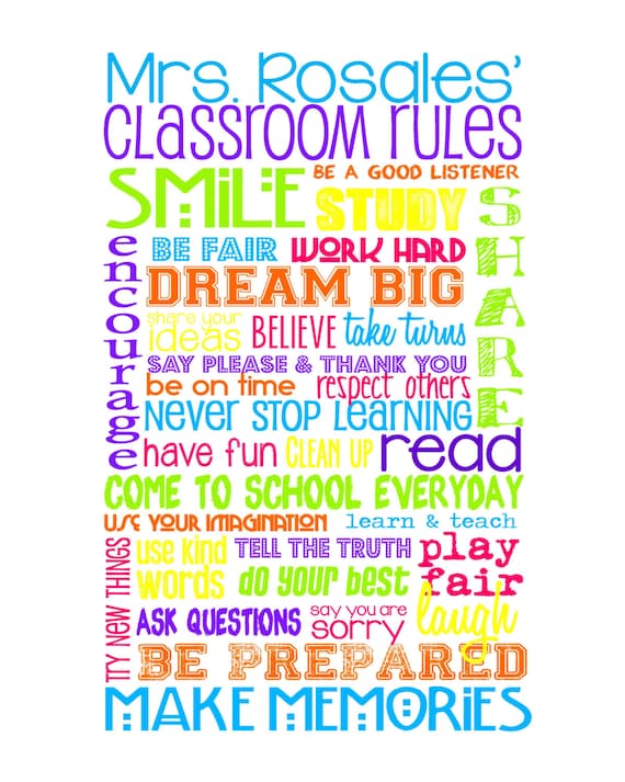 Items Similar To Classroom Rules For HIGH SCHOOL Classroom Multi 