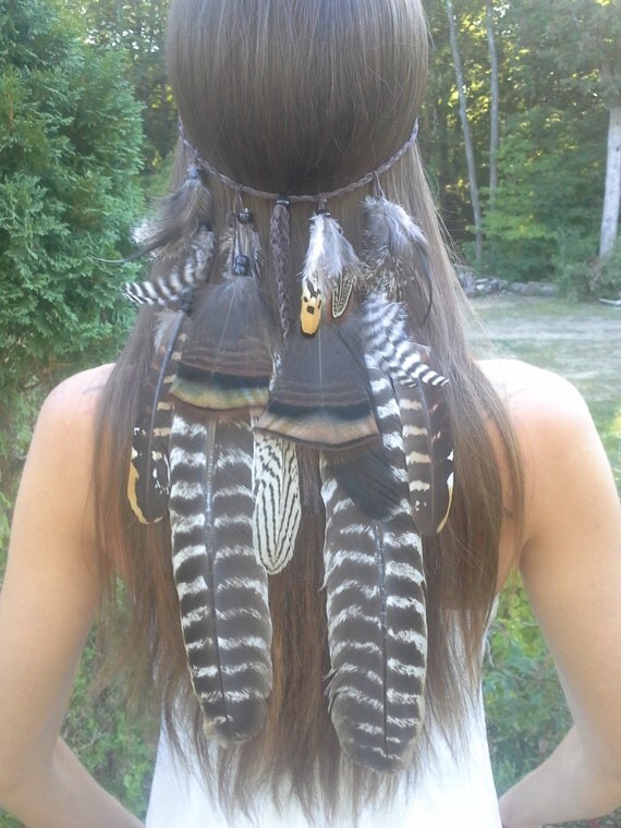 Boho Princess Feather Headband Native American By Dieselboutique