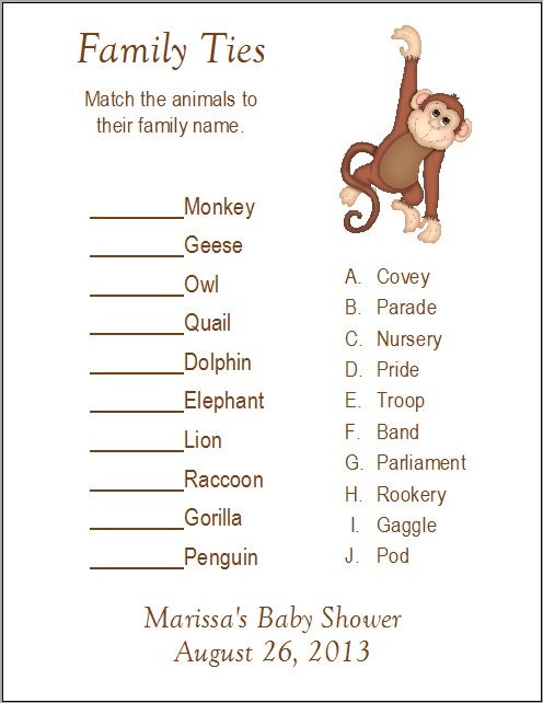 24 Personalized FAMILY TIES Baby Shower Game By Print4U On Etsy 24 Personalized FAMILY TIES Baby Shower Game By Print4U On Etsy