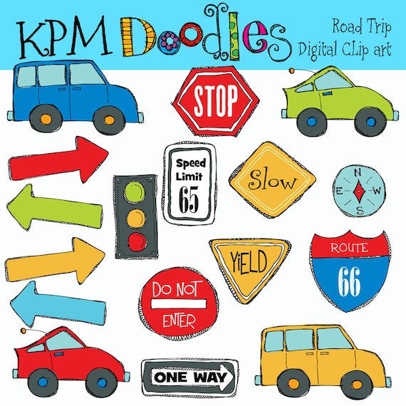 KPM Road Trip Digital Clip Art and stamps COMBO by kpmdoodles KPM Road Trip Digital Clip Art and stamps COMBO by kpmdoodles