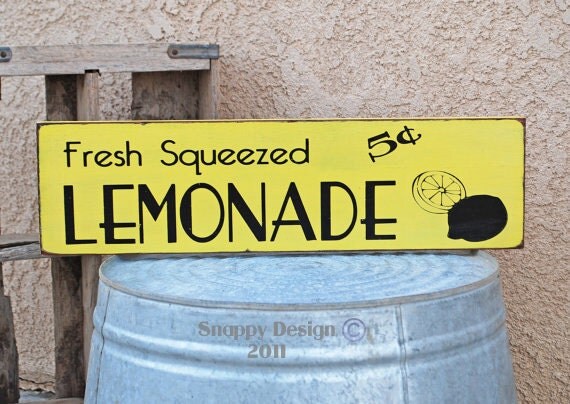 Fresh Squeezed Lemonade Sign Summer Kitchen By Snappydesign
