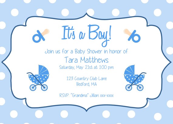 INSTANT DOWNLOAD It s A Boy Baby Shower By PaintTheDayDesigns