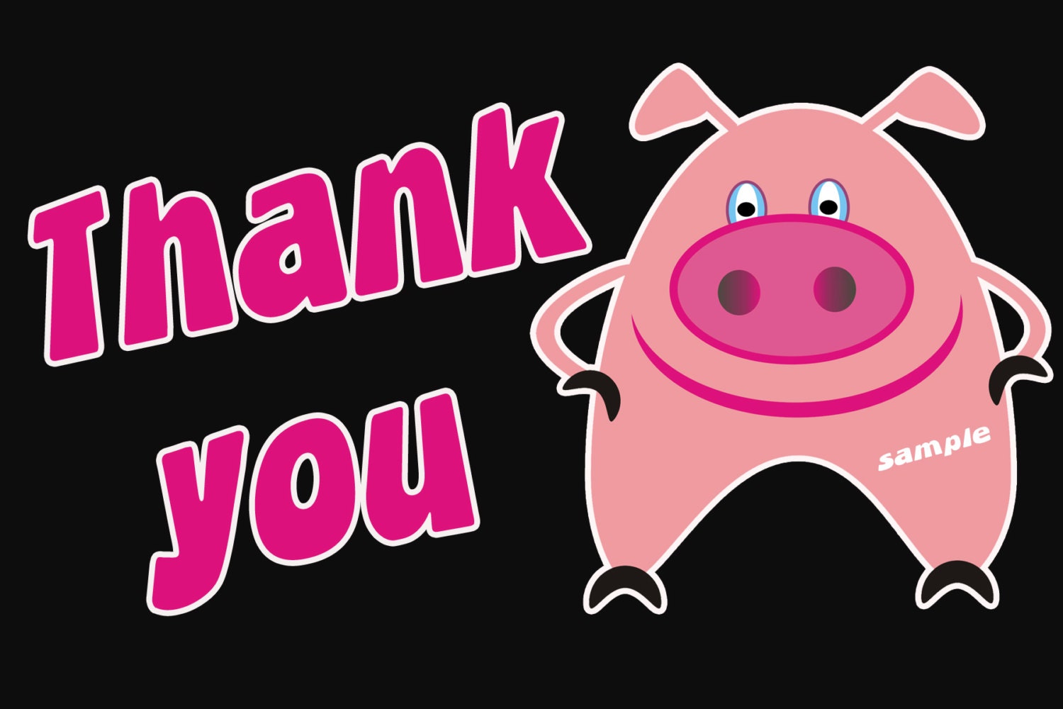 Popular items for pig thank you on Etsy
