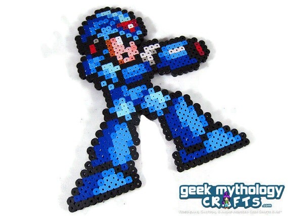 Mega Man X Perler Bead Sprite Pixel Art by GeekMythologyCrafts Mega Man X Perler Bead Sprite Pixel Art by GeekMythologyCrafts