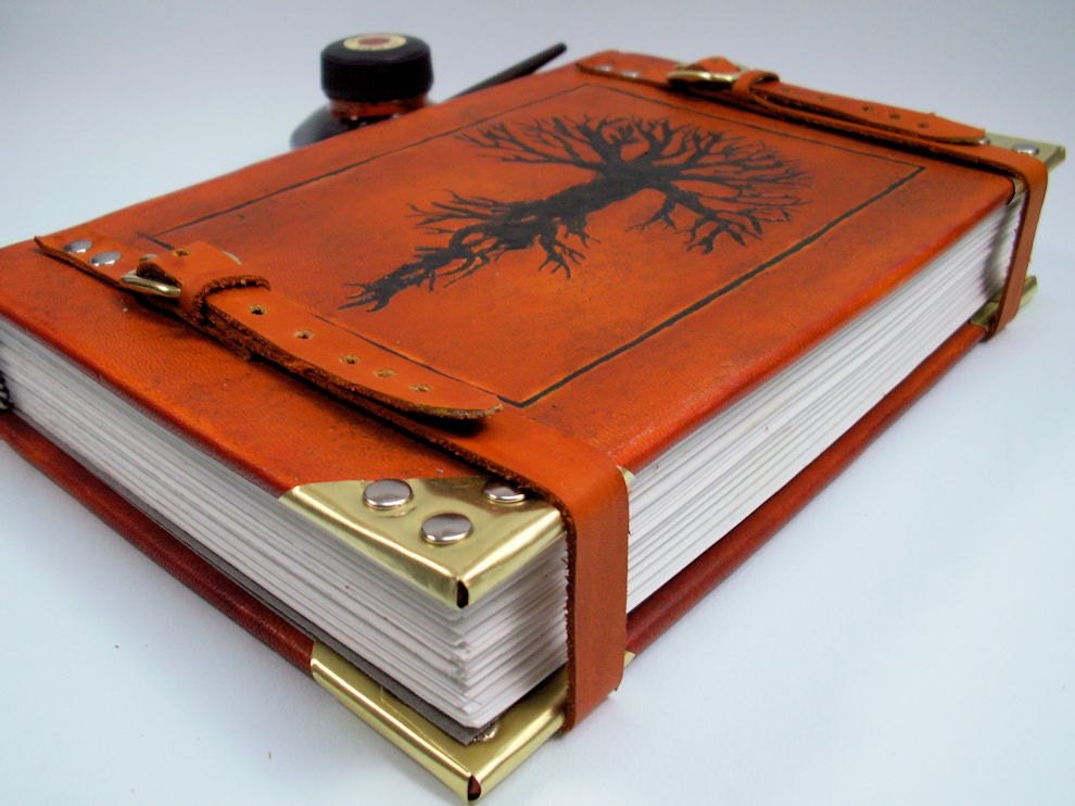 Large Leather Journal Custom Leather Bound Journal By LadyArtisan Large Leather Journal Custom Leather Bound Journal By LadyArtisan
