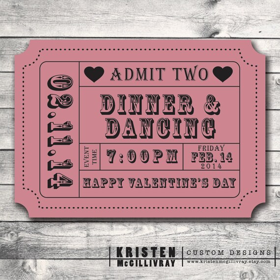 Items Similar To Date Night Ticket Invitation DIY Digital File 