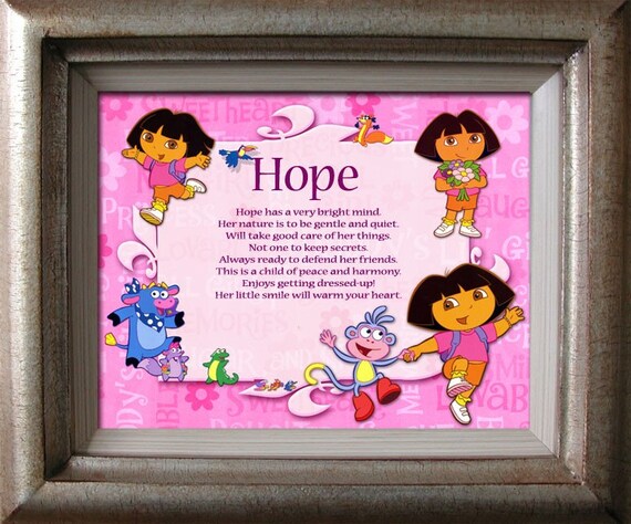 Items Similar To DORA THE EXPLORER Personalized Name Meaning Print Kids items-similar-to-dora-the-explorer-personalized-name-meaning-print-kids