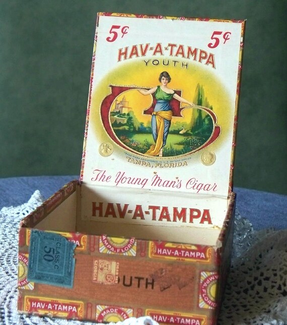 Vintage Hav A Tampa Cigar Box Great for a Purse or Treasure