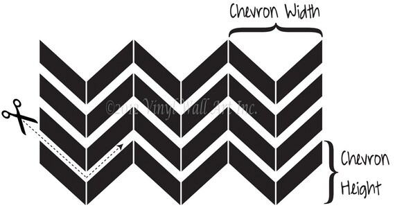 Chevron Vinyl Wall Decals size MEDIUM Artistic Flair Office