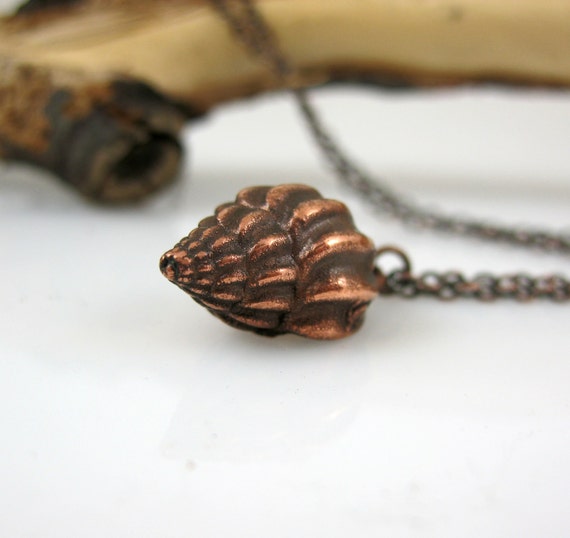 Tiny Shell Necklace Copper Sea Shell by tigerlillyshop on Etsy