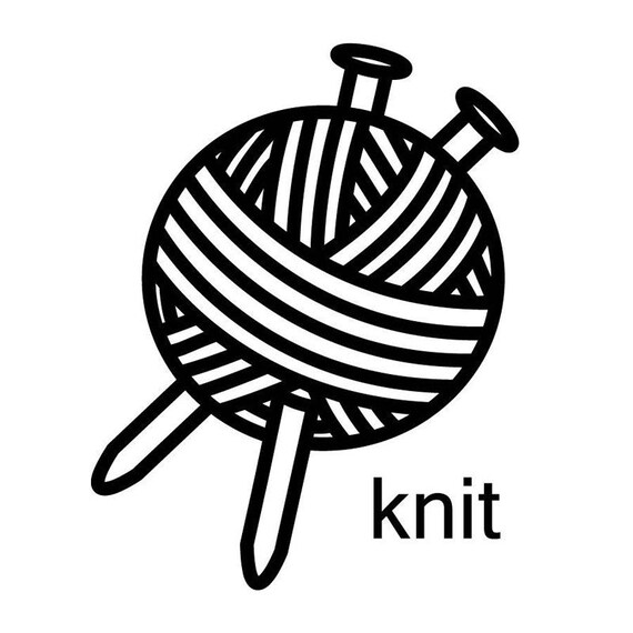 Knit Vinyl Decal sticker by azurerocket on Etsy