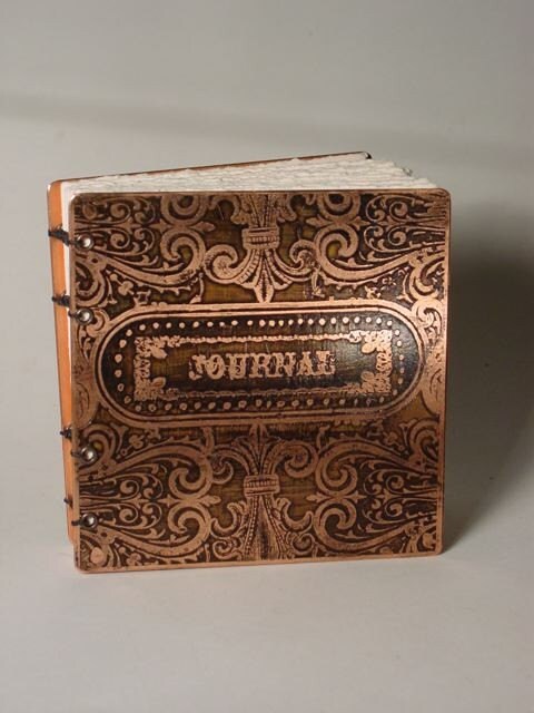 Copper Journal Fancy / Victorian Journal Etched Metal Book