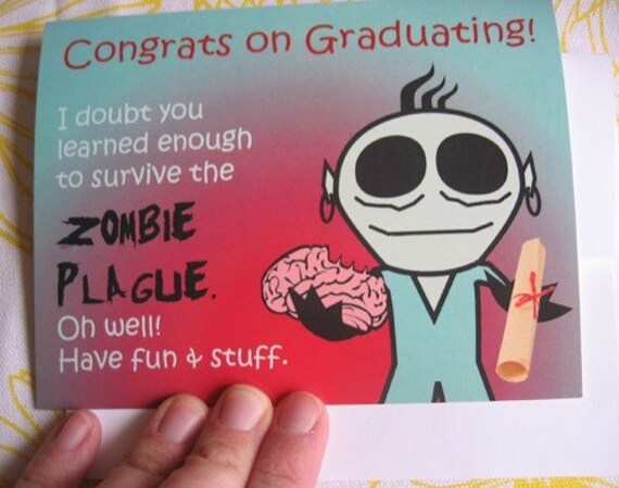 Zombie Plague Graduation Card