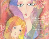 Items similar to Mother Daughter Art Print - Woman Girl Inspirational ...